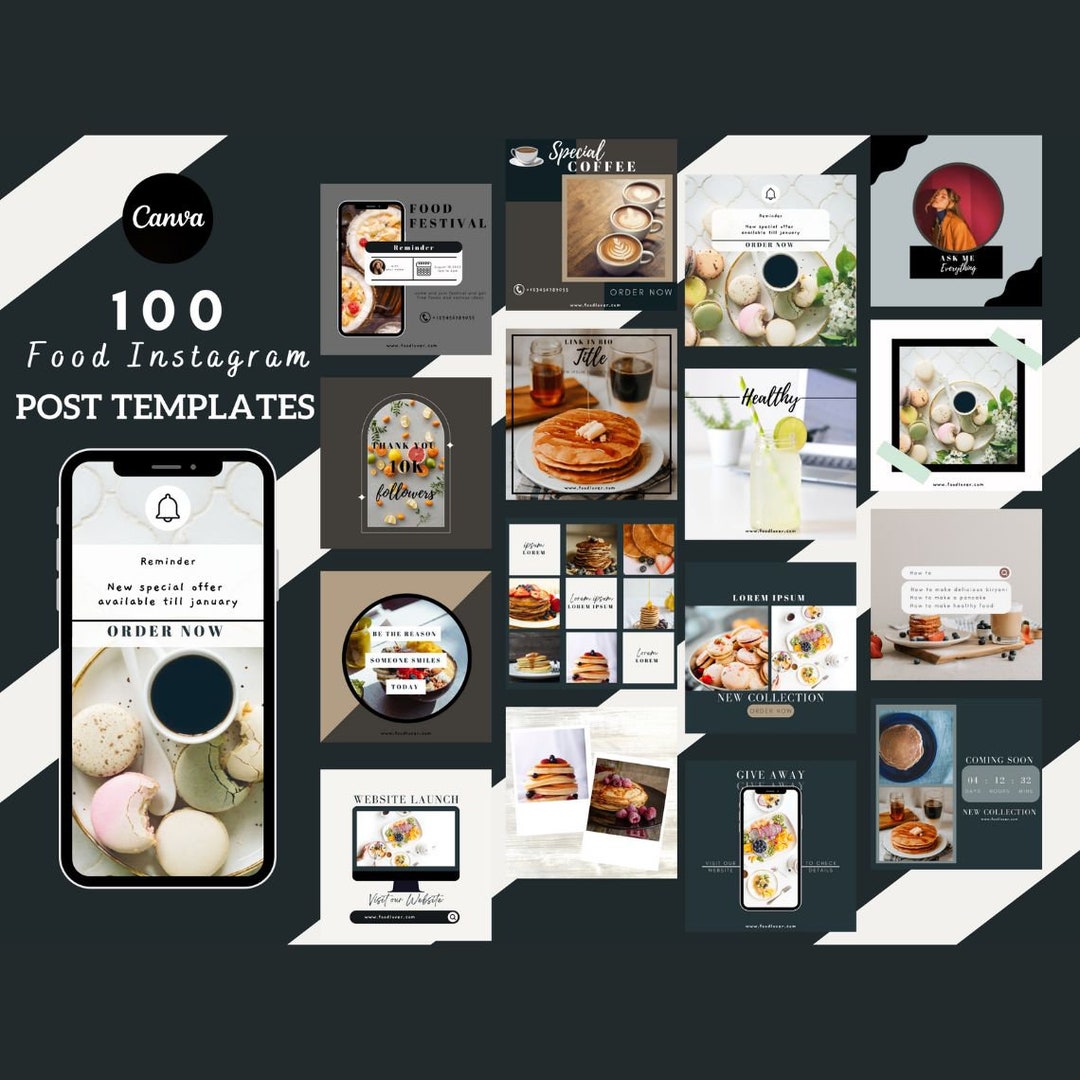 Food Instagram Post Templates Minimalist Instagram Feed Small Business ...