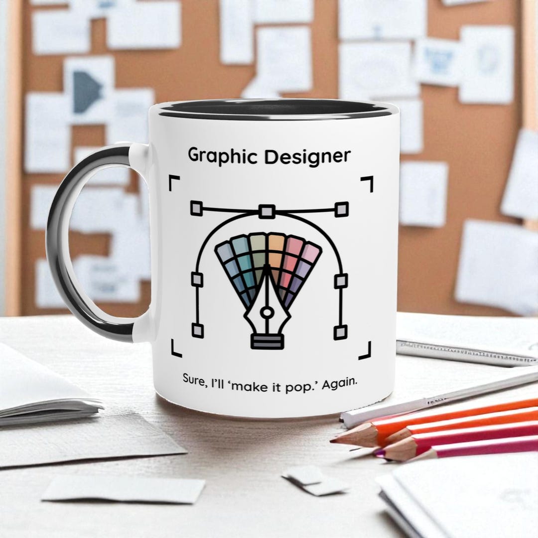 Funny Graphic Designer Mug: "make It Pop" - Pen Tool & Pantone Art - Etsy