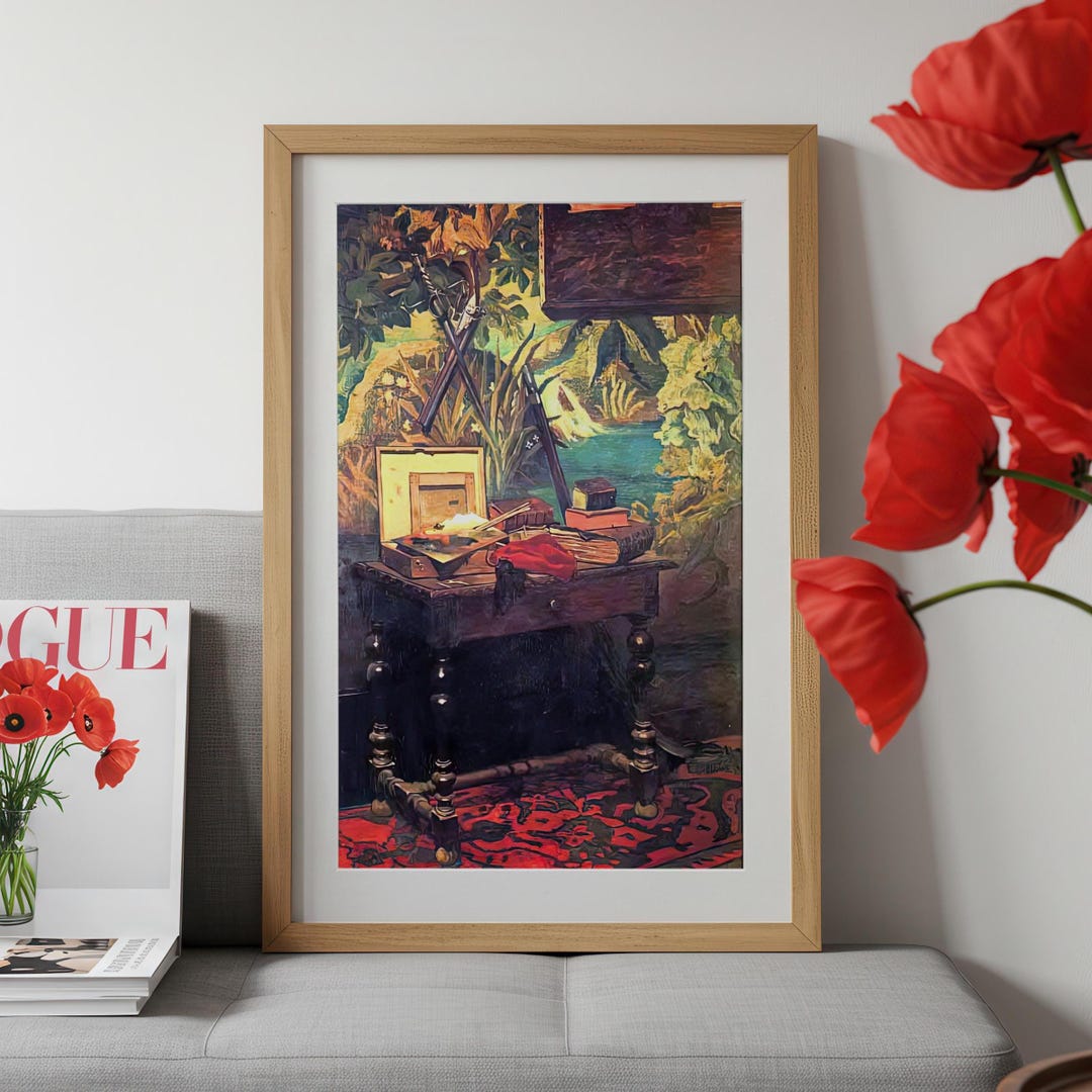 Claude Monet Studio Corner Art Print: Dark Academia Still Life (digital ...