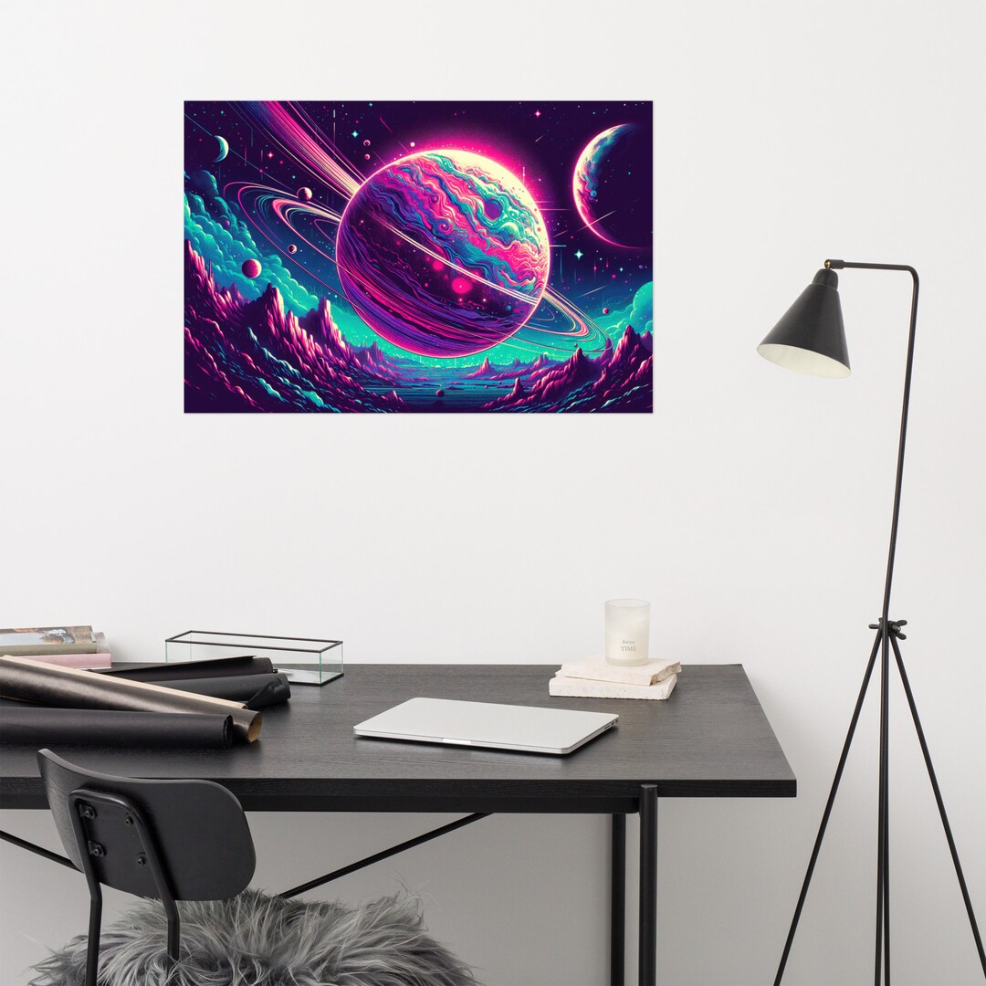 Symphony of Planets Poster Galactic Visions, Vibrant Cosmic Alignment ...