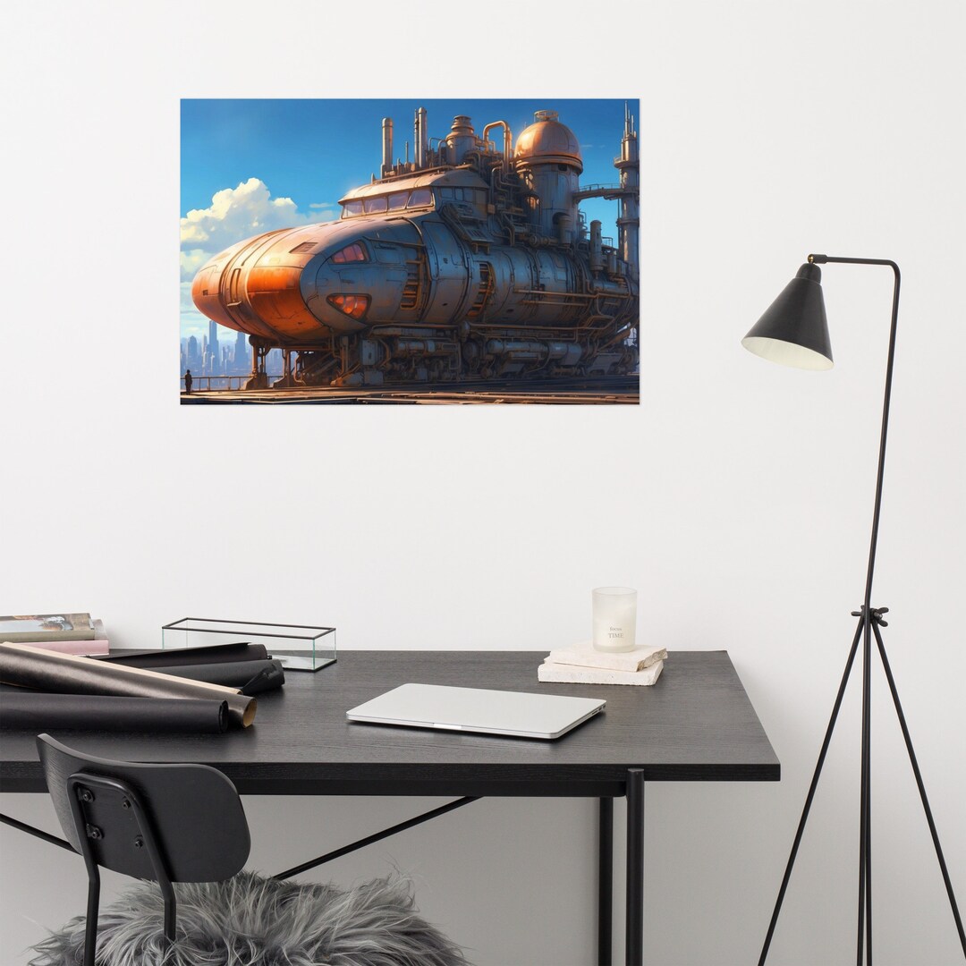 Skybound Leviathan Poster: Future Airship Design, Symbol of Human ...