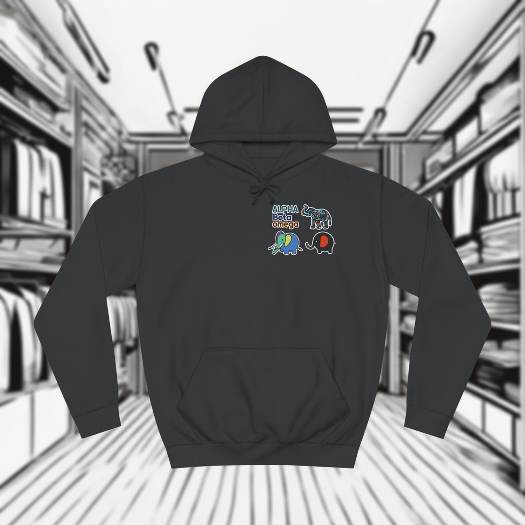 Alpha Beta Omega Unisex Cartoon Elephants Sweatshirt - Etsy