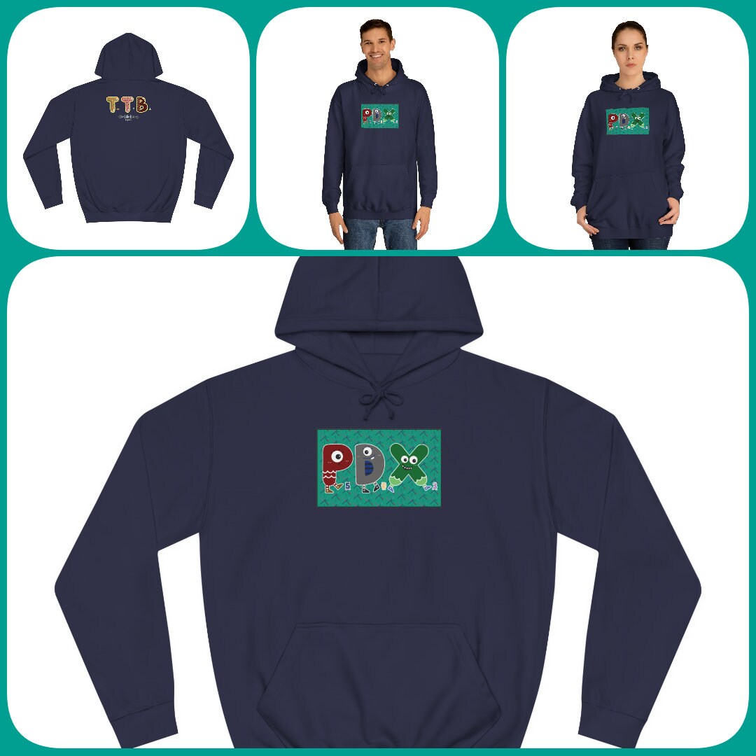 The Tiller Brand PDX Airport Cartoon Travel Companions Hooded ...