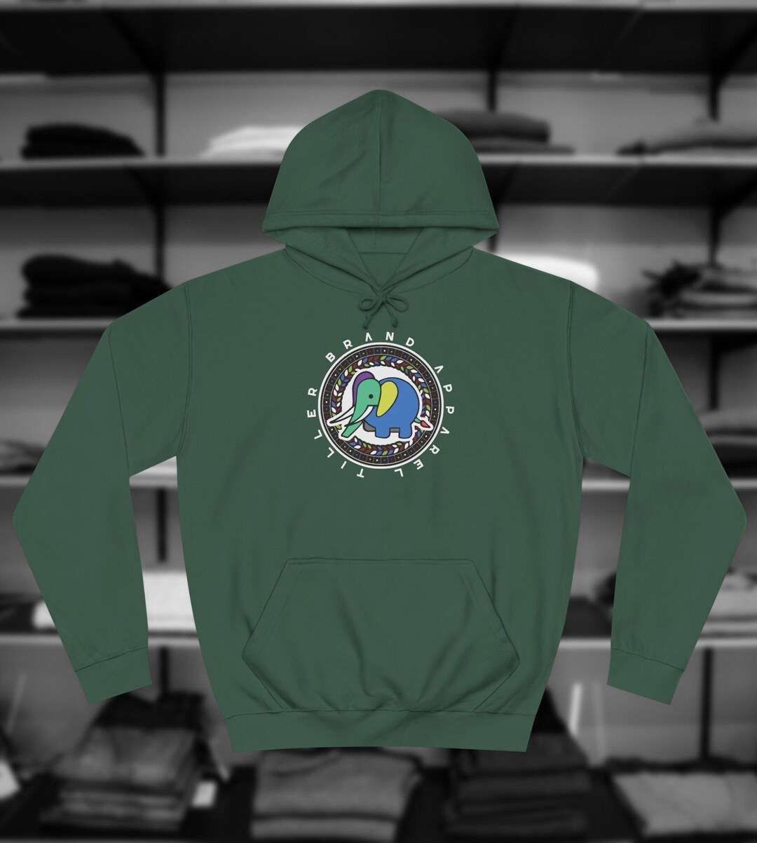 The Tiller Brand Floral Elephant Mascot Long Sleeve Unisex Hoodies - Etsy