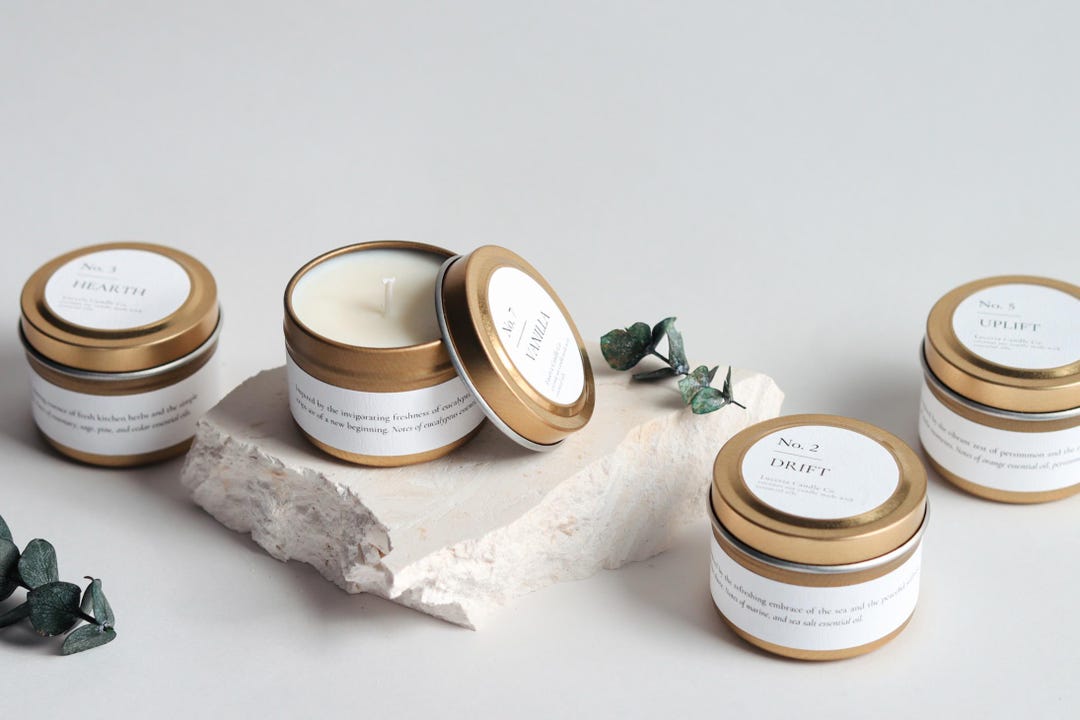 Discovery Set Simple Collection, Gold Tin Candles, Discovery Candles ...