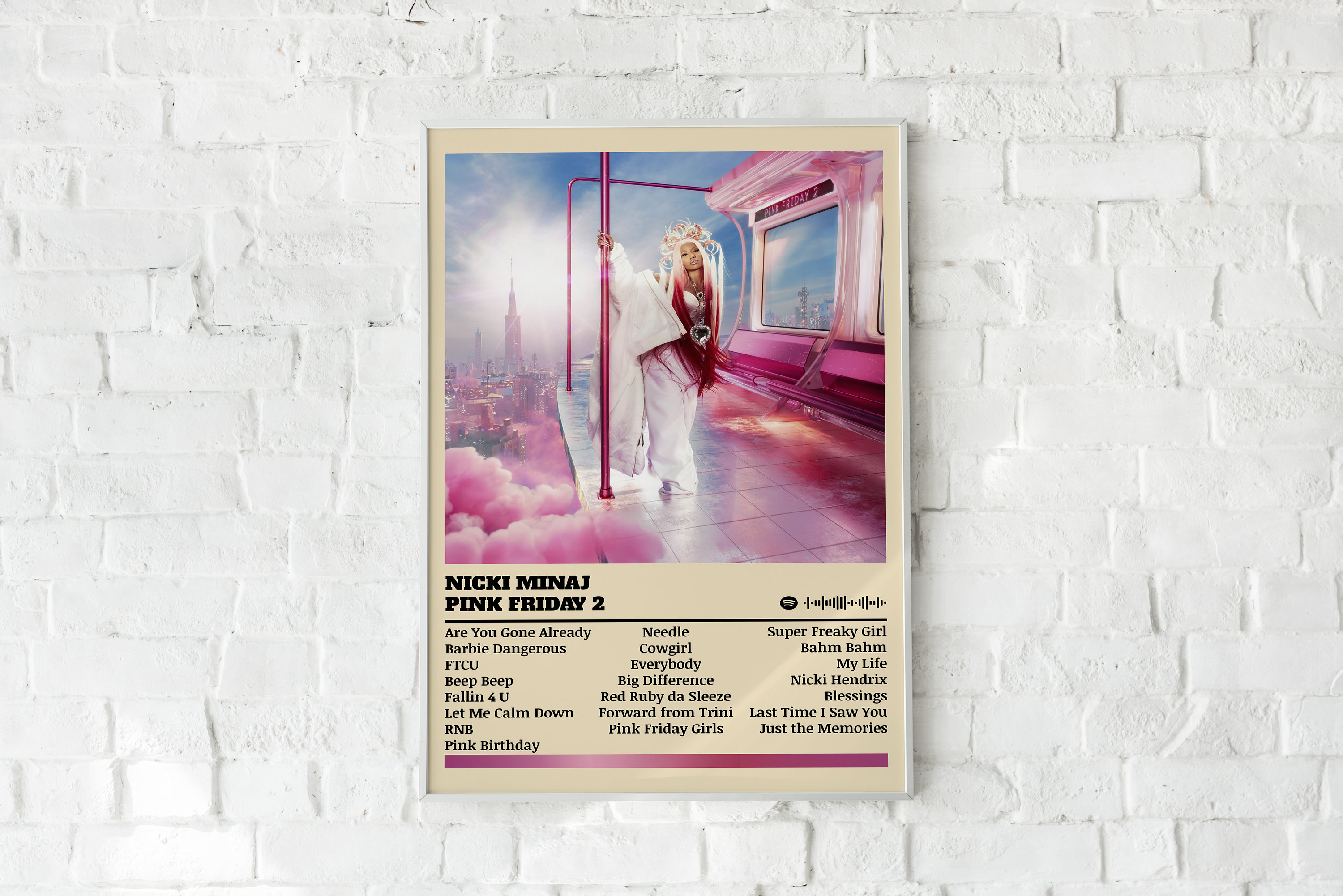 Nicki Minaj Poster Print Pink Friday 2 Album Poster Music Poster Album ...