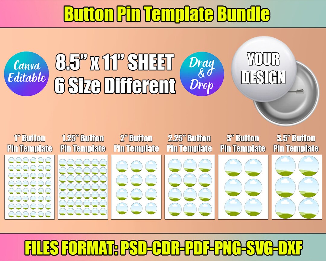 Button Pin Template Bundle, Button Pin Svg, Button Pin Template ... Button Pin Template Bundle, Button Pin Svg, Button Pin Template ...