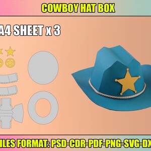 Cowboy Hat Pringles Template - Etsy