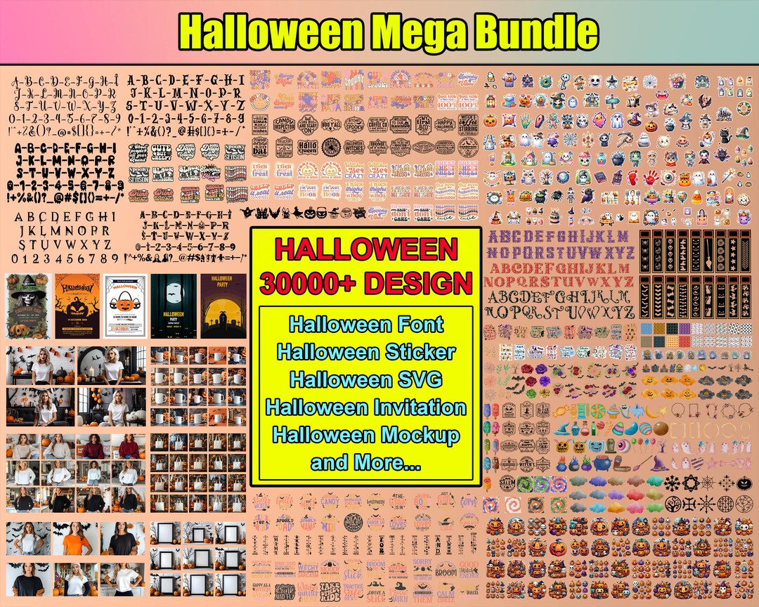 Halloween Mega Bundle, Halloween SVG Bundle, Halloween Gift Idea Svg ...