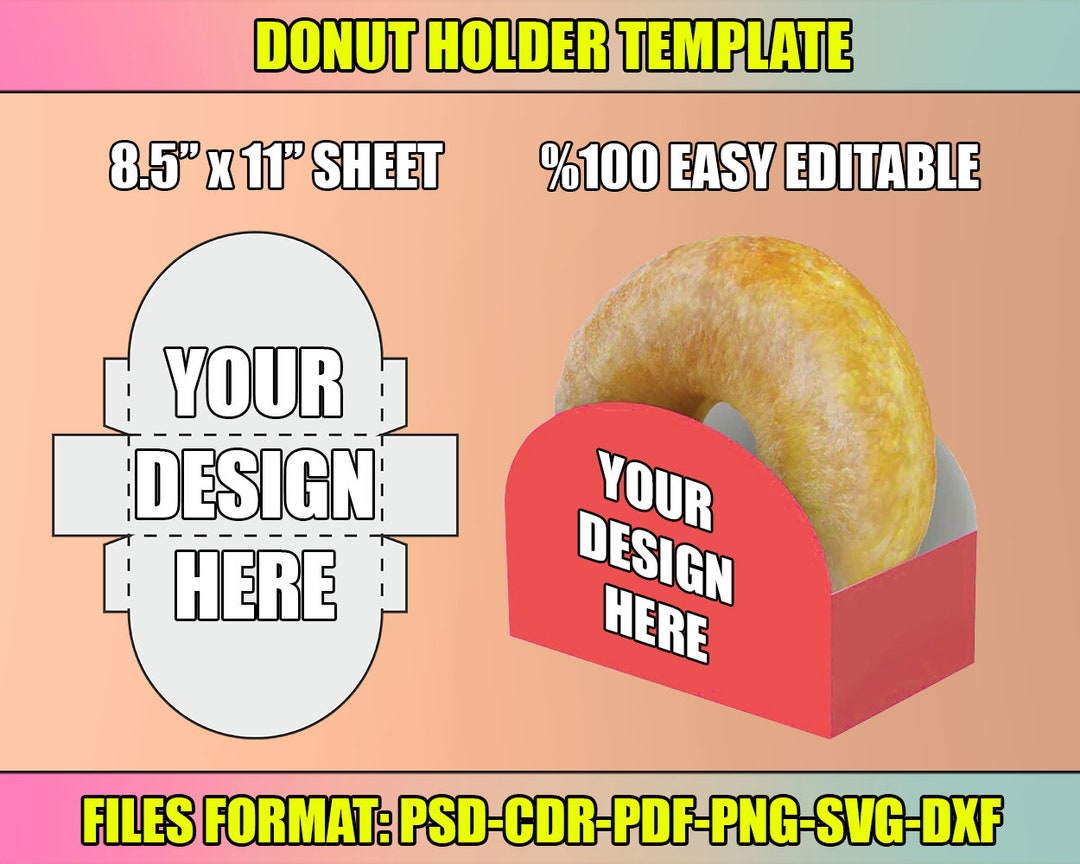 Donut Box Template, Donut Box Svg, Donut Holder Template, Party Favors ...