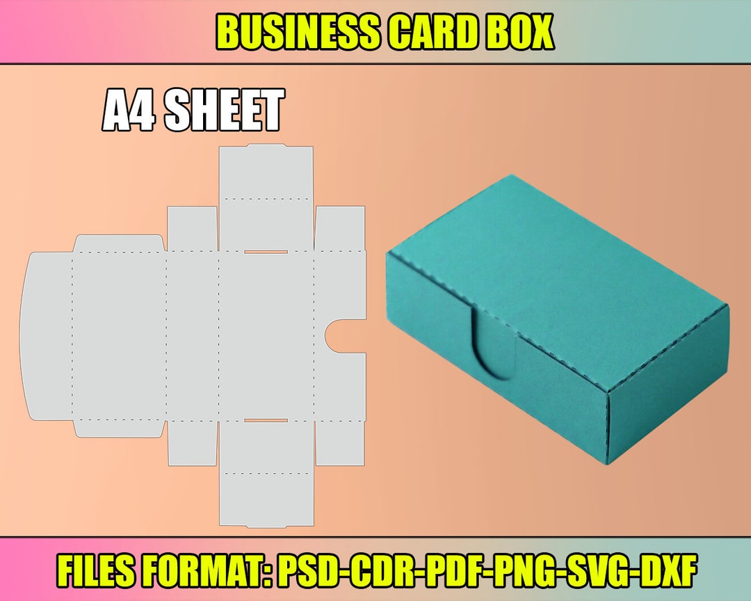 Business Card Box SVG Template, Business Card Dispenser, Cricut Cut ...