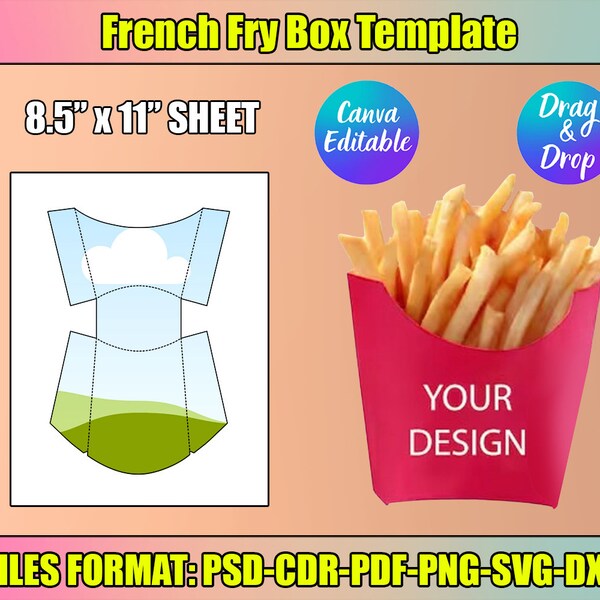 French Fry Box - Etsy