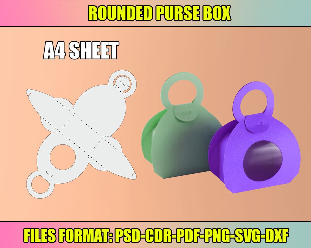 Purse Box SVG Template, Mini Purse SVG, Mini Bag Template, Cricut Cut ...