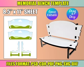 Memorial Bench Template Sublimation - Etsy