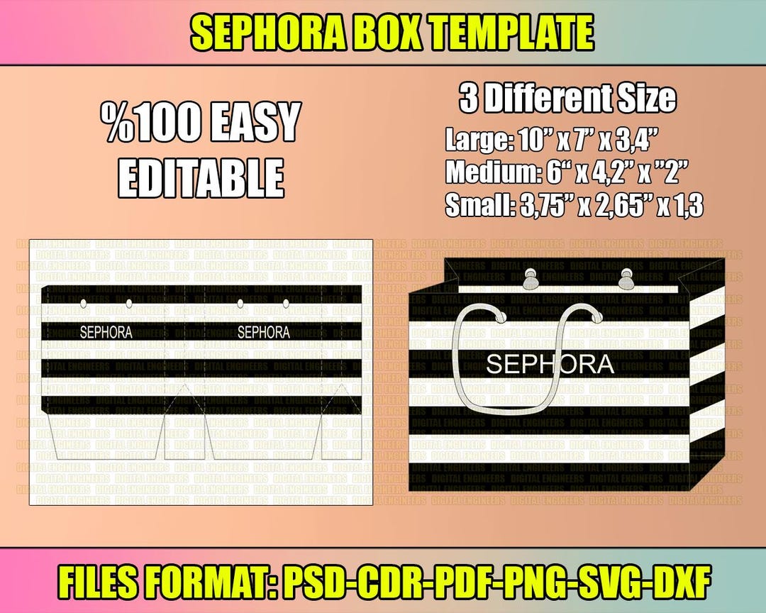 SEPHORA Box Ornament Svg, Miniature BOX Ornaments, Christmas Gift Box ...