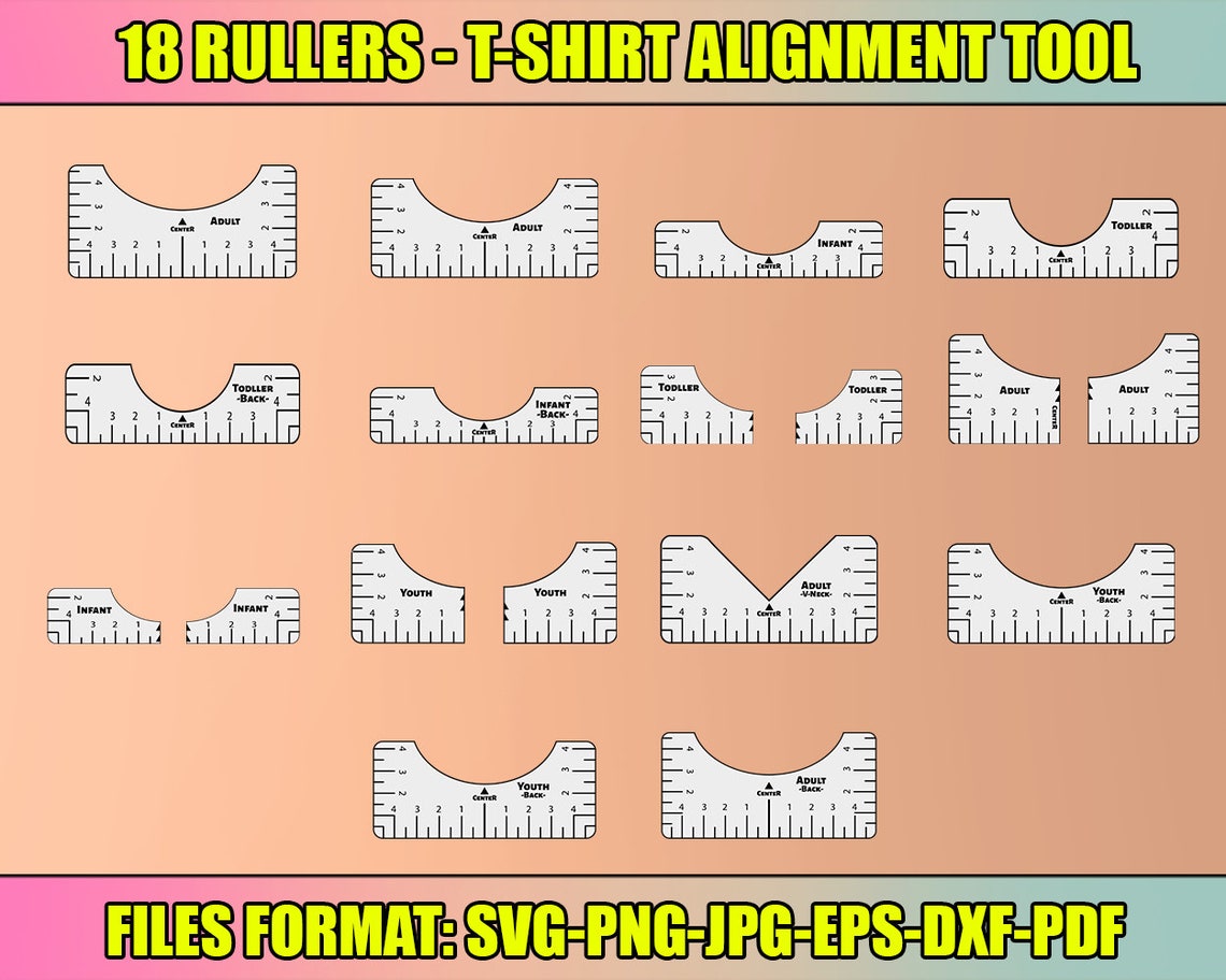 T-shirt Alignment Tool Svg, Tshirt Ruler Svg, T-shirt Placement Guide ...