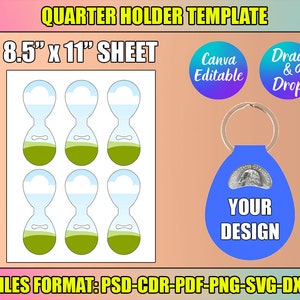 Coin Holder, Quarter Holder Template, SVG, DXF, Canva Editable, Png ...