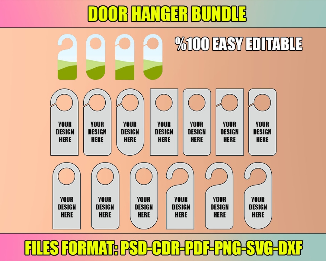 Door Hanger Template Svg, Editable Door Hanger Svg, Hotel Door Tag ...