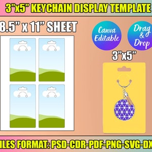 Keychain Display Card Template, Keychain Display Card Template, SVG ...