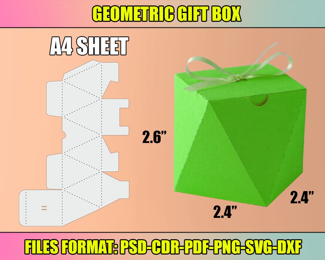 Geometric Box SVG, Geometric Box Template, Favor Box SVG, Candy Box SVG ...