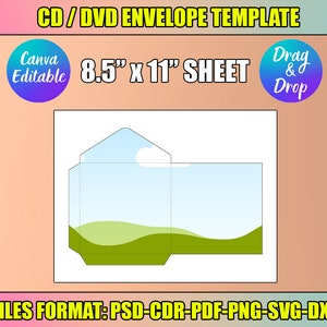 CD Sleeve Template, CD Sleeve SVG, Psd, Png, Canva Editable, Dxf ...