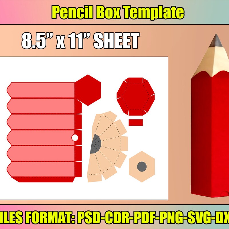 Pencil Box Svg - Etsy