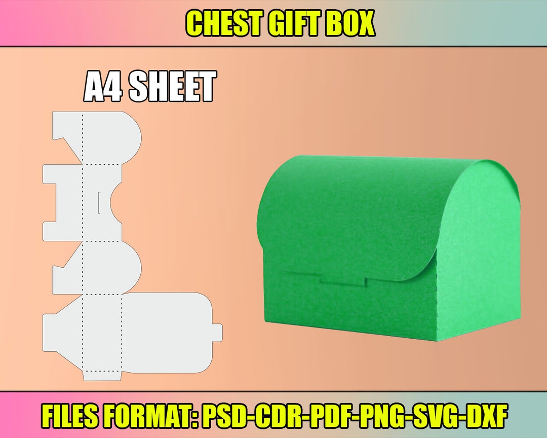 Chest Box SVG Template, Gift Box SVG, Cricut Cut Files, Silhouette Cut ...