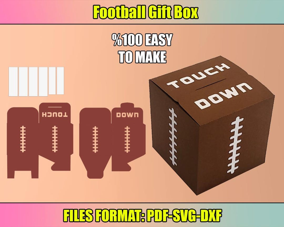 Football Gift Box SVG, Soccer Ball Box Template, Favor Box SVG, Cricut ...
