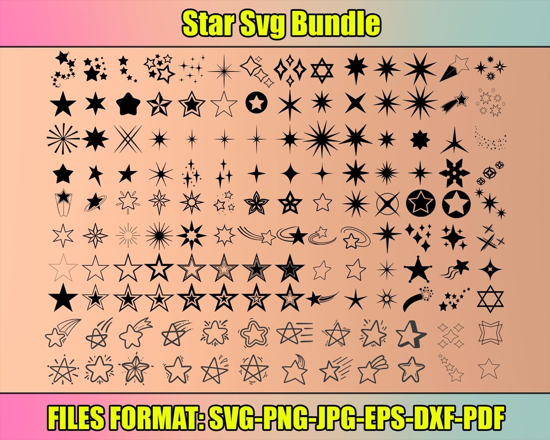Stern SVG-Bundle, Stern Schnittdateien, Stern Umriss SVG, Stern Vektor ...