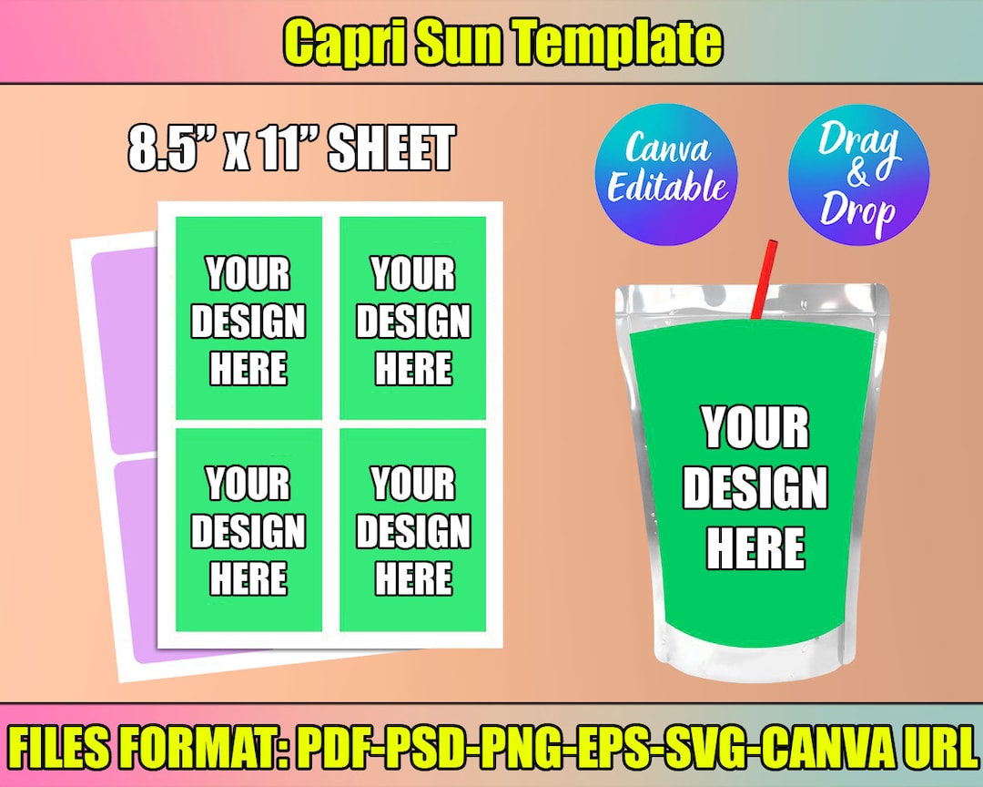 Caprisun Template, Capri Sun Labels Printed, Caprisun Png, Birthday ...