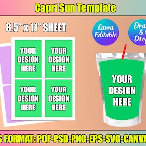 Caprisun Template, Capri Sun Labels Printed, Caprisun Png, Birthday ...