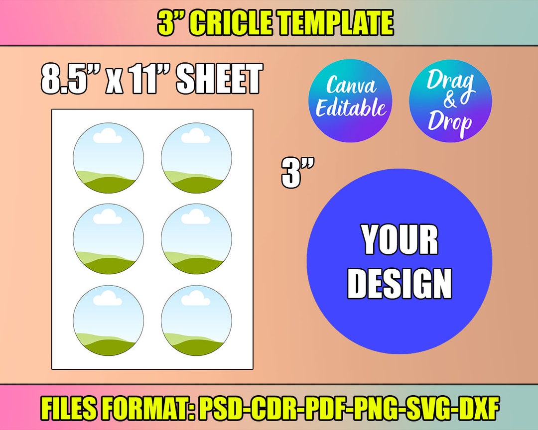 3inch Circle Template, Circle Label Template, Circe Label Template ...