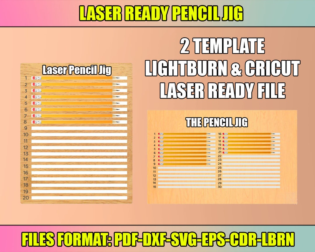 Pencil Jig Svg, Pencil Jig Glowforge, Pencil Jig for Lightburn, Xtool ...