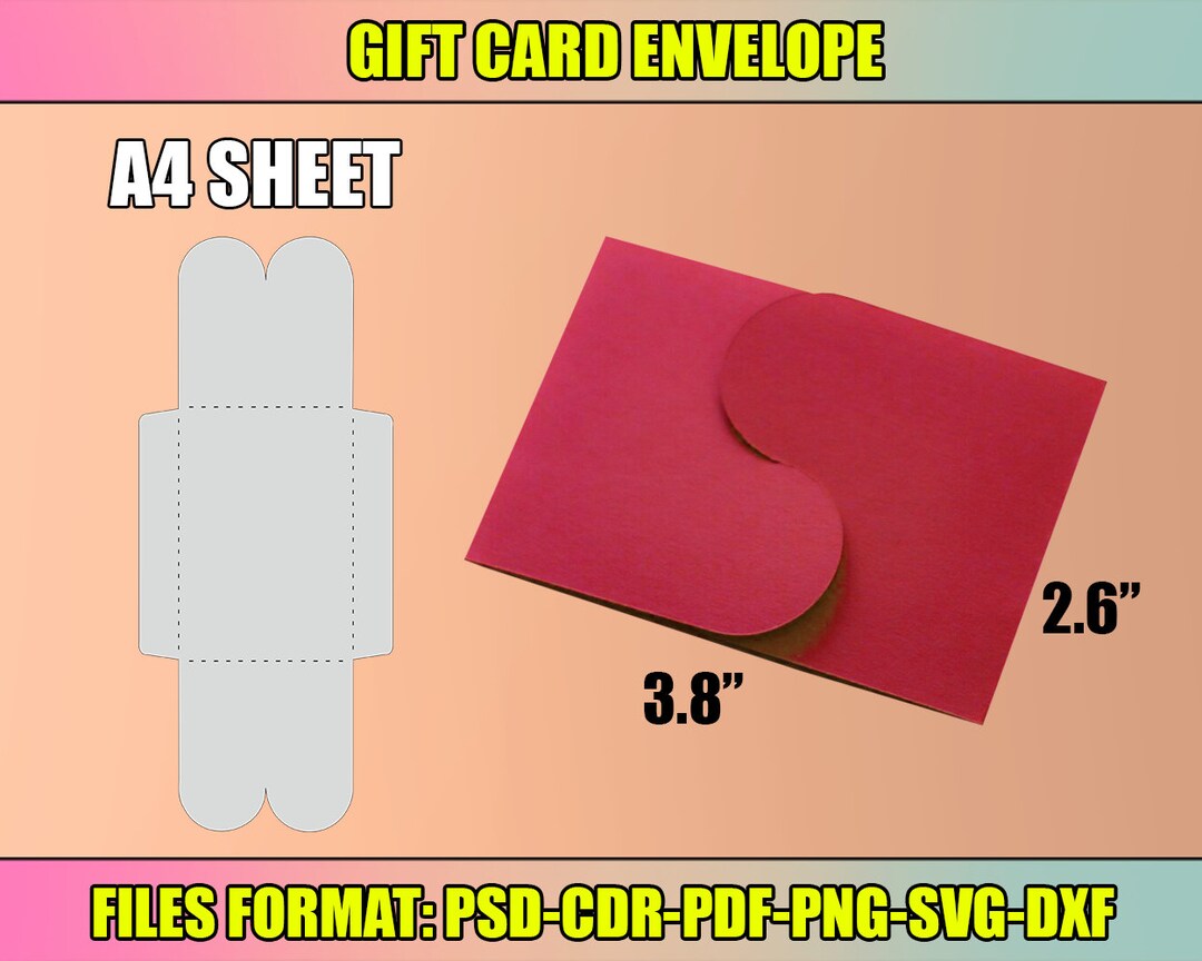 Gift Card Envelope SVG Template, Gift Card Holder SVG Template, Cricut ...