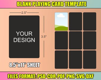 Blank Playing Card Template, Poker Card Template, Editable Trading Card ...