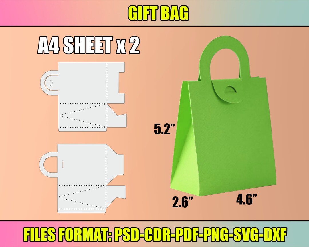 Modelo SVG de sacola de presente, caixa de presente SVG, caixa de favor ...