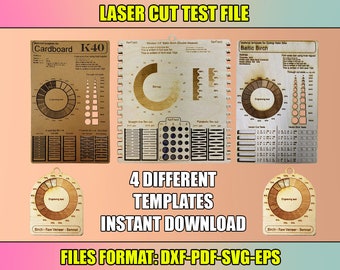 Laser Test File, Laser Cut Files, Lightburn Test File, Glowforge Test ...