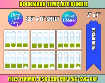 2x6 Bookmark Template Sublimation, Bookmark Template SVG, DXF, Png, PSD ...