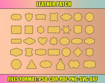 24 Leather Patch SVG Laser Ready Cut Files - Etsy
