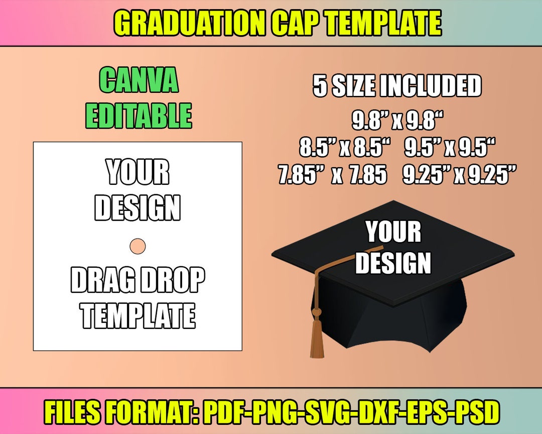Graduation Cap Template Svg, Graduation Hat Template, Blank Graduation ...