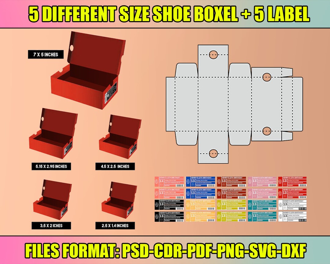 Shoe Box Template, Shoe Box Svg, Sneaker Box Template, Shoe Box ...