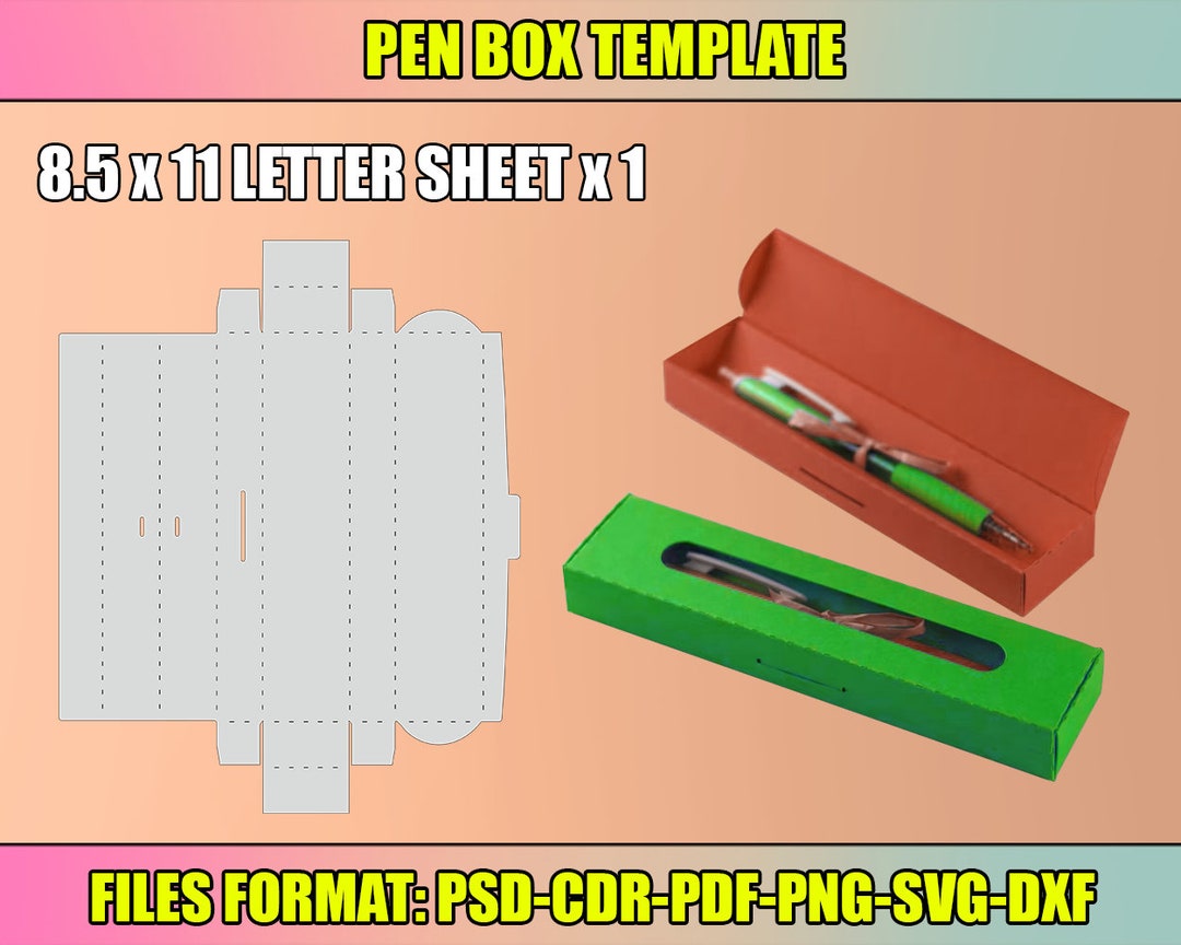 Pen Box SVG, Pen Box Template, Pen Holder SVG, Epoxy Pen Box, Cricut ...