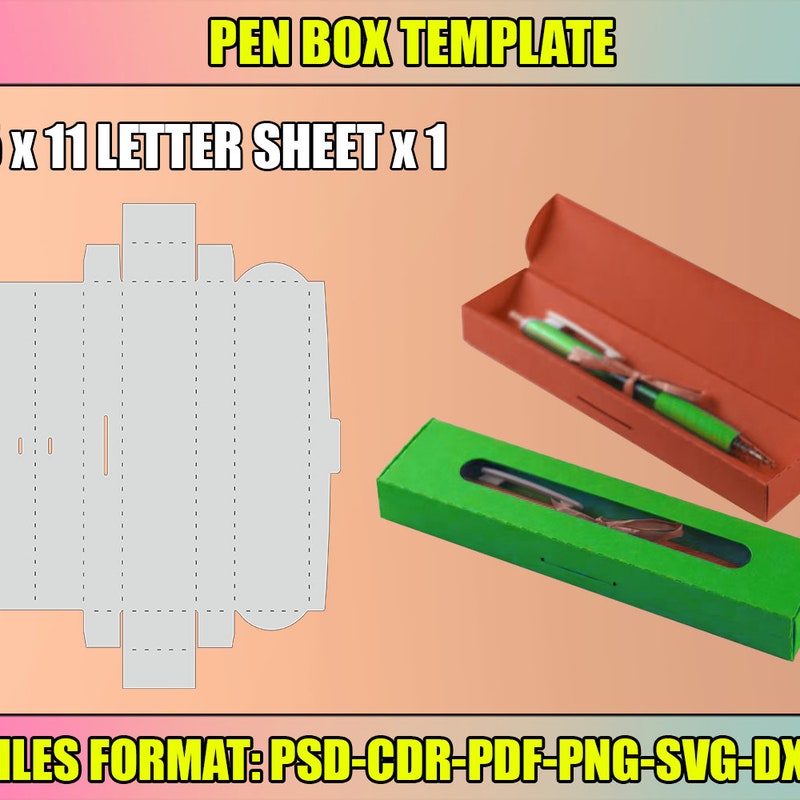 Glitter Pen Box Svg - Etsy