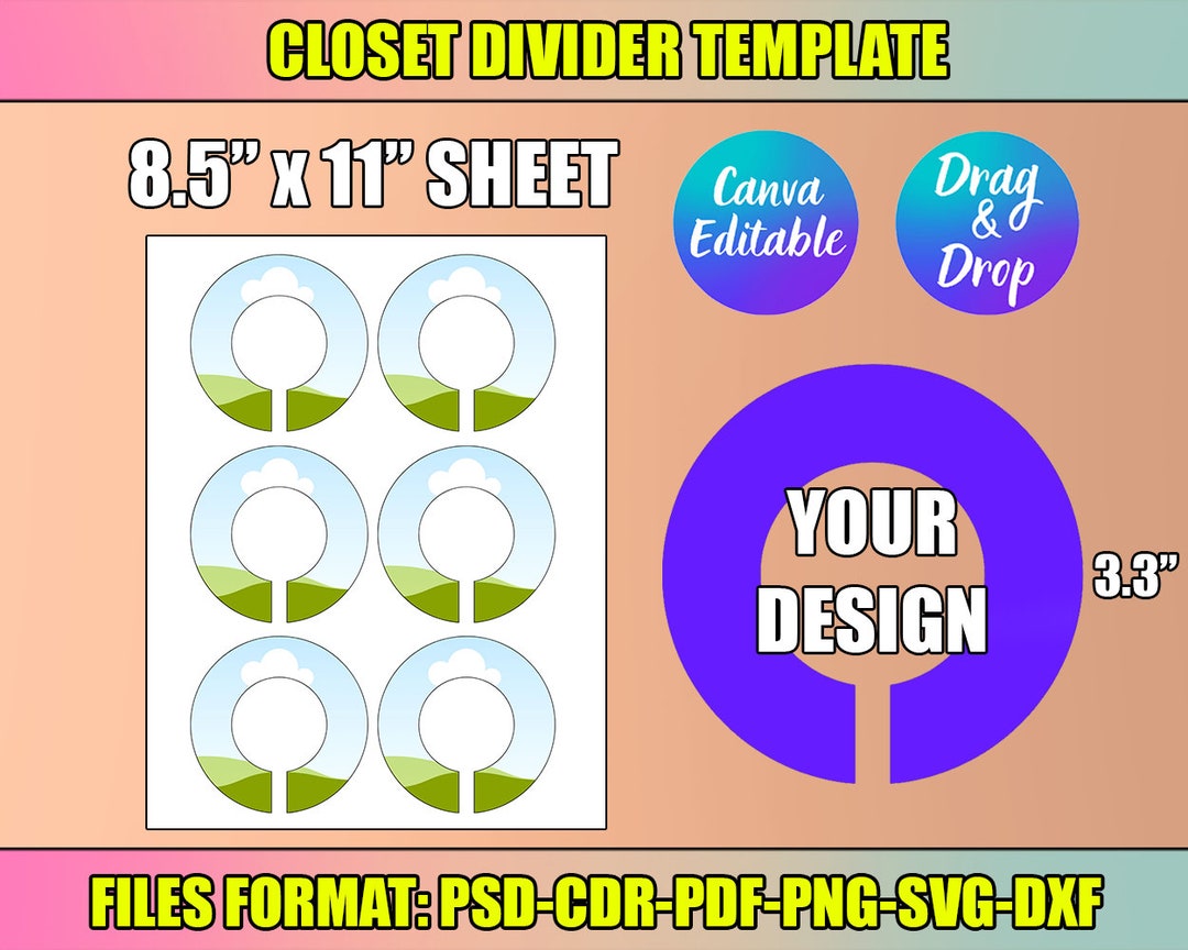 Closet Divider Template, Closet Divider SVG, Canva Editable, DXF ...