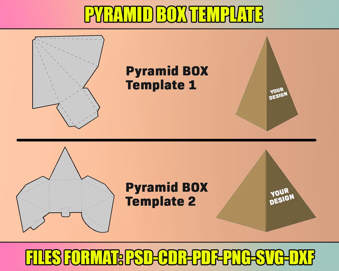 Pyramid Box Template, Pyramid Box Svg, 3D Pyramid Svg, Candy Box, Box ...