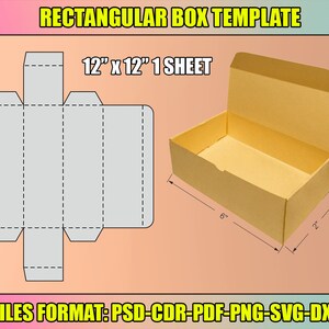 Rectangular Box Template SVG, Gift Box Template, Packaging Box SVG for ...