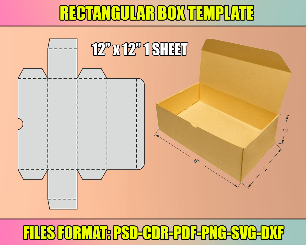 Rectangular Box Template SVG, Gift Box Template, Packaging Box SVG for ...