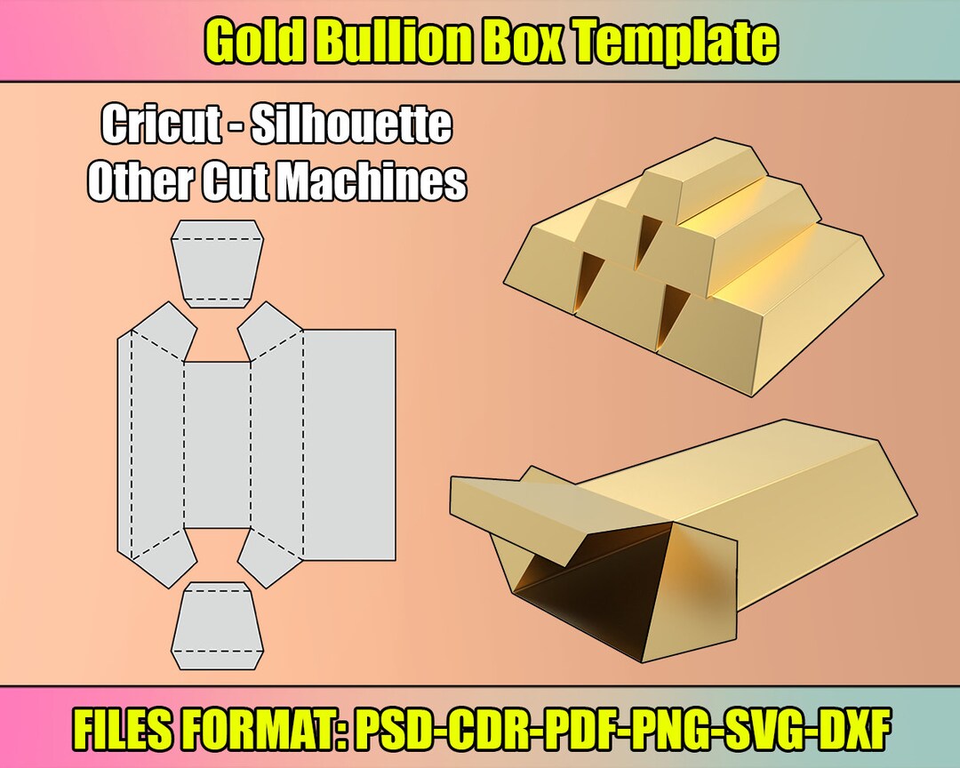 Gold Box Template, Gold Box Svg, Gift Box Svg, Cricut, Svg for Cricut ...