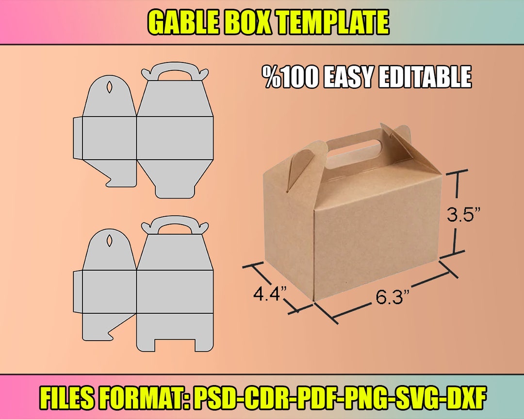 Gable Box Svg, Gable Box Template, Gift Box Template Svg, Candy Box Svg ...