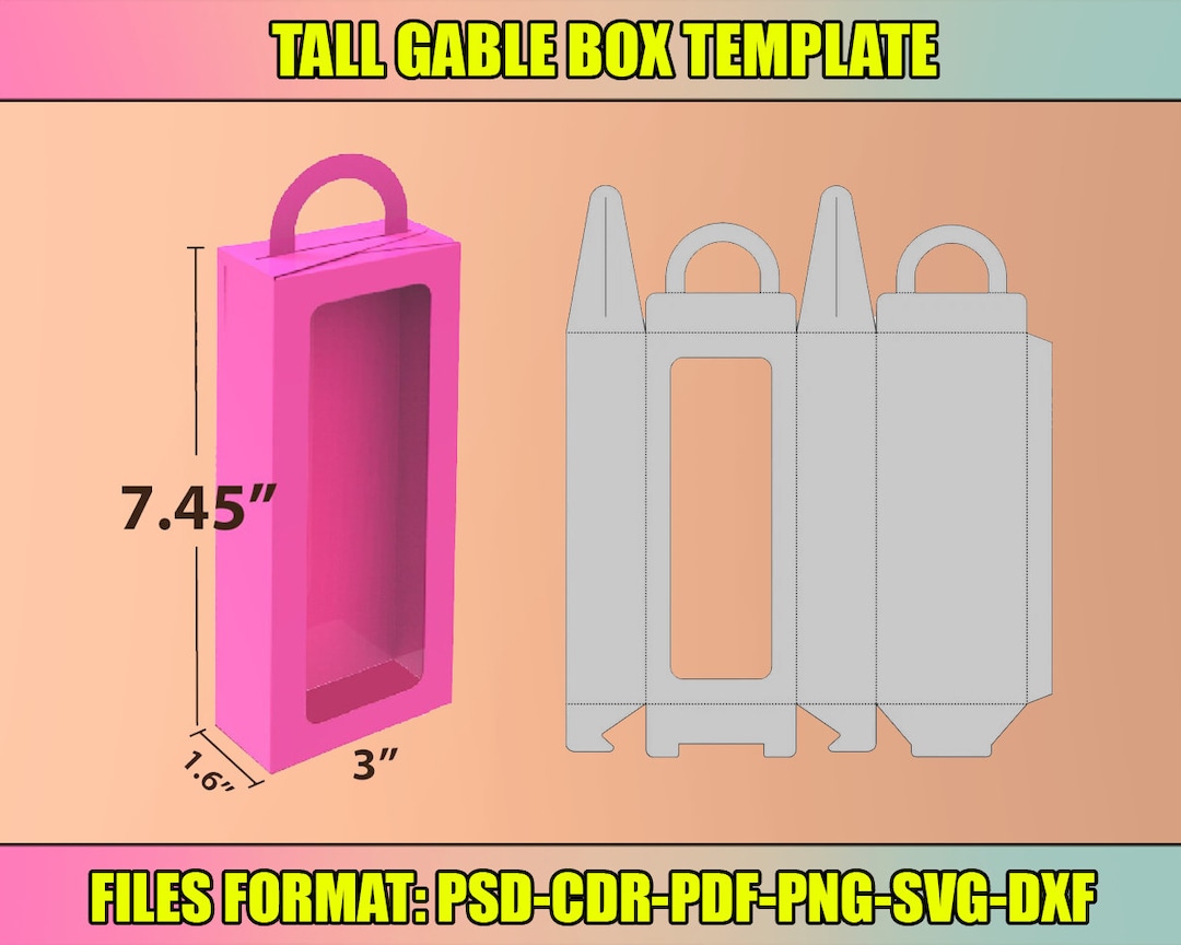 Tall Box Template, Tall Box Svg Treat Box Template for Kids Birthday ...